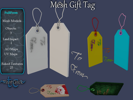 Second Life Marketplace - ~tc~ Mesh Gift Tag FullPerm Kit